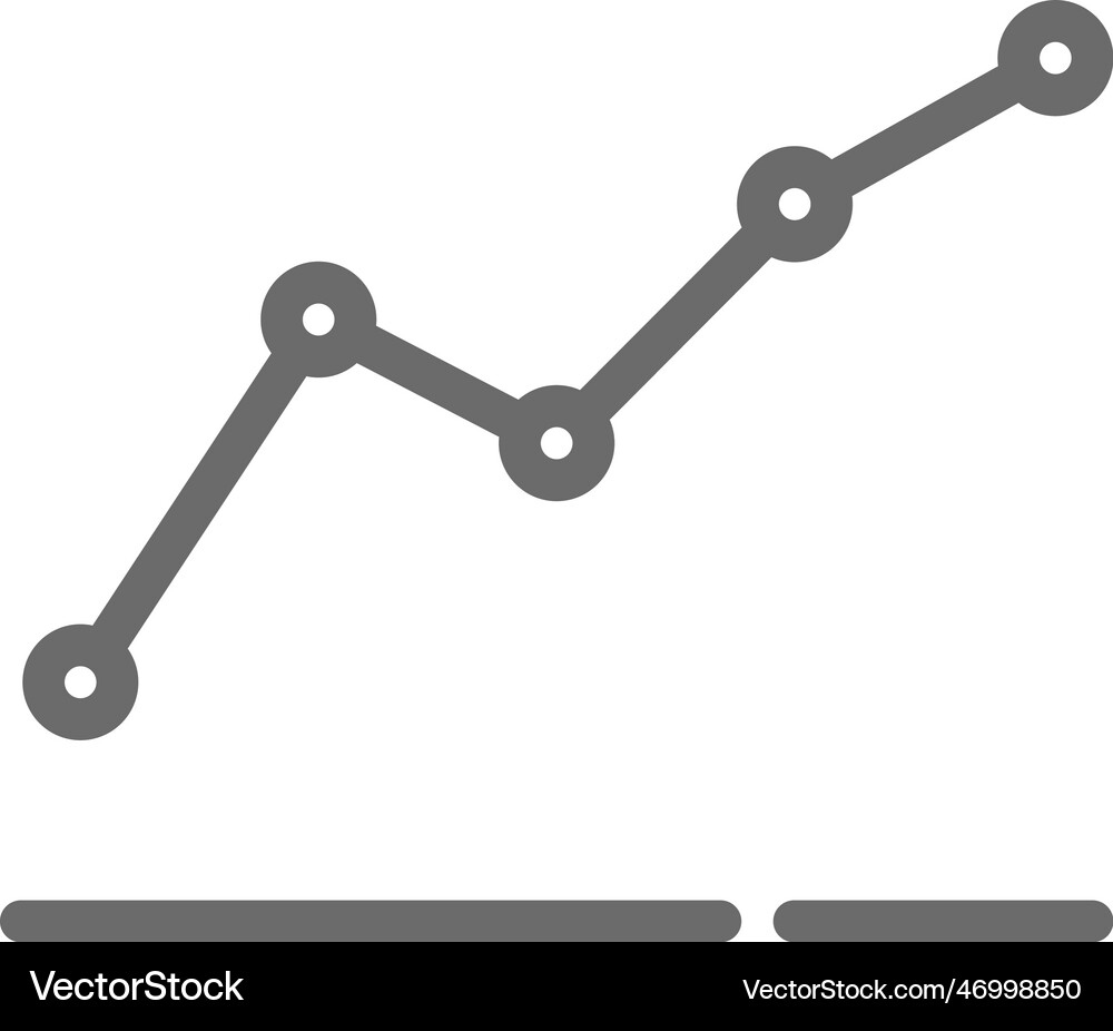 Data increase business icon with black outline Vector Image