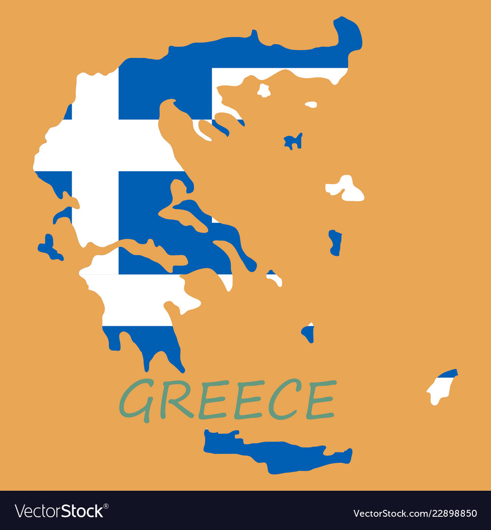 Flag map of greece Royalty Free Vector Image - VectorStock