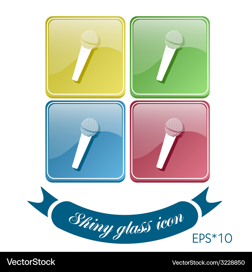 Microphone musical symbol singing pop sign Vector Image
