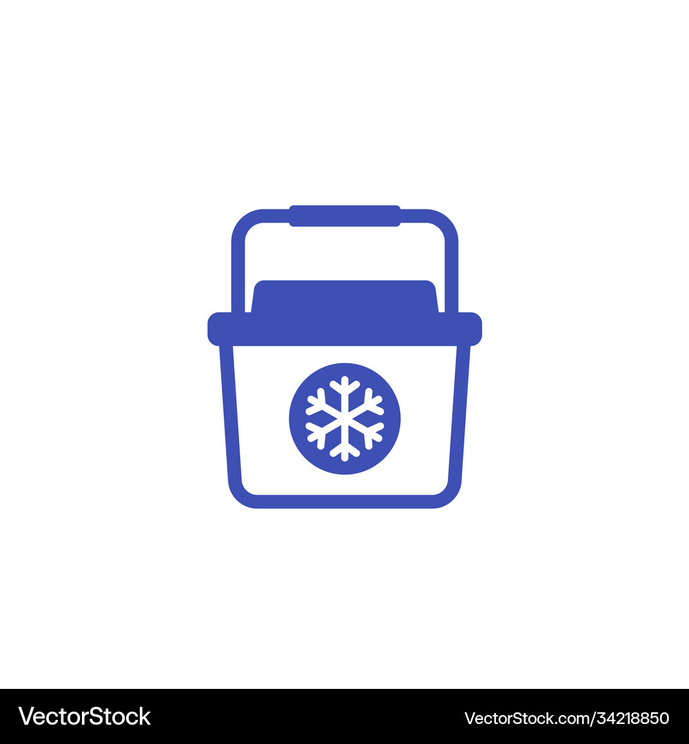 Portable fridge cooler icon on white Royalty Free Vector