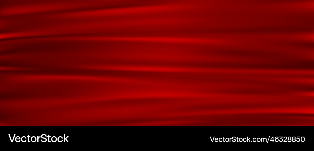 Red fabric texture satin cloth background wavy Vector Image