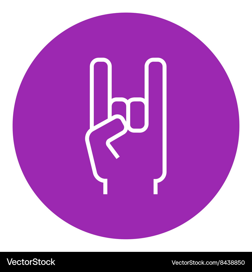 Rock and roll hand sign line icon Royalty Free Vector Image