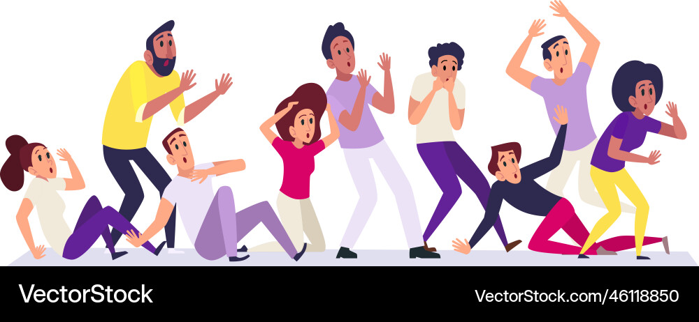 Scared people persons in dangerous situation Vector Image