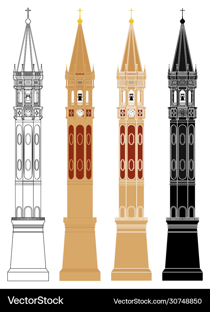 Steeple lecco city in front view Royalty Free Vector Image