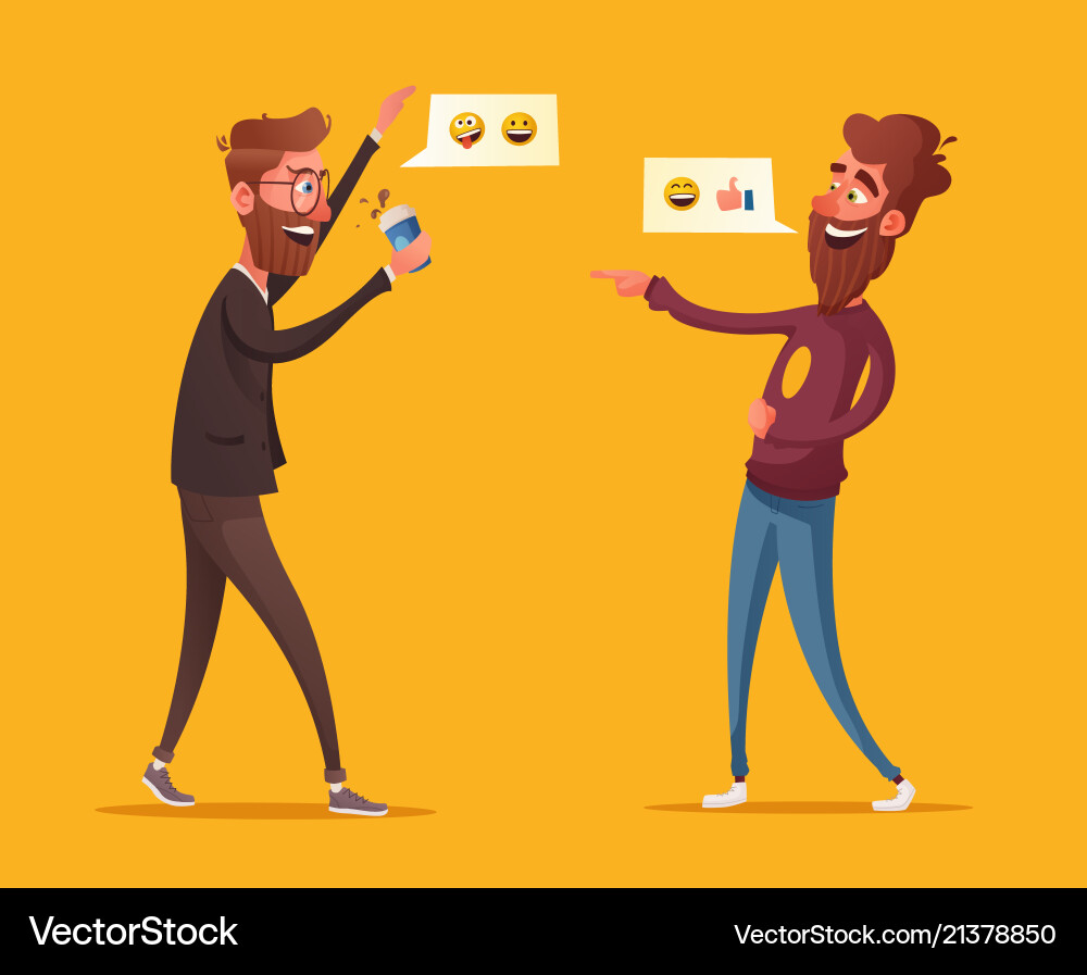 Two friends or colleagues having fun Royalty Free Vector