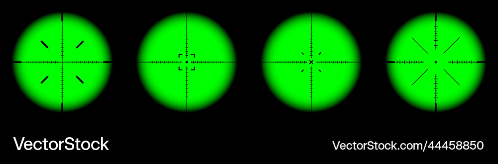 Various weapon night sights sniper rifle optical Vector Image