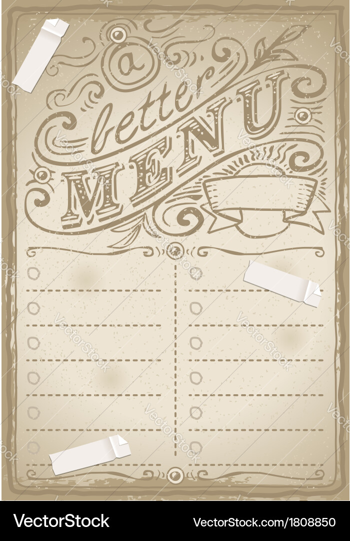 Vintage graphic page for fish menu Royalty Free Vector Image