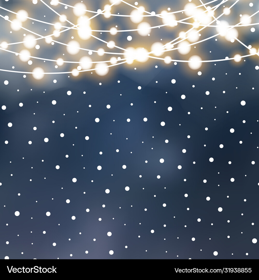 Abstract bokeh background with christmas lights Vector Image