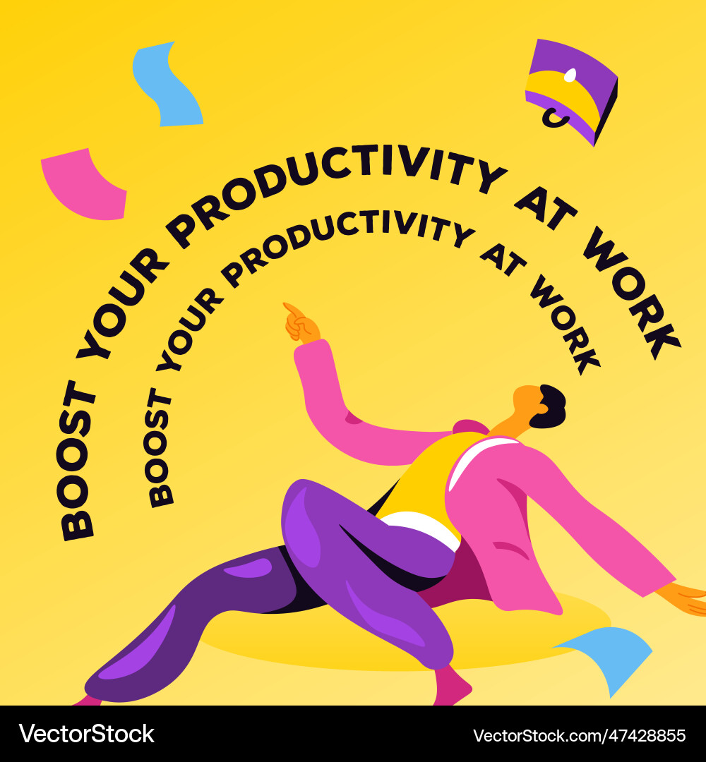 Boost your productivity at work promo banners Vector Image