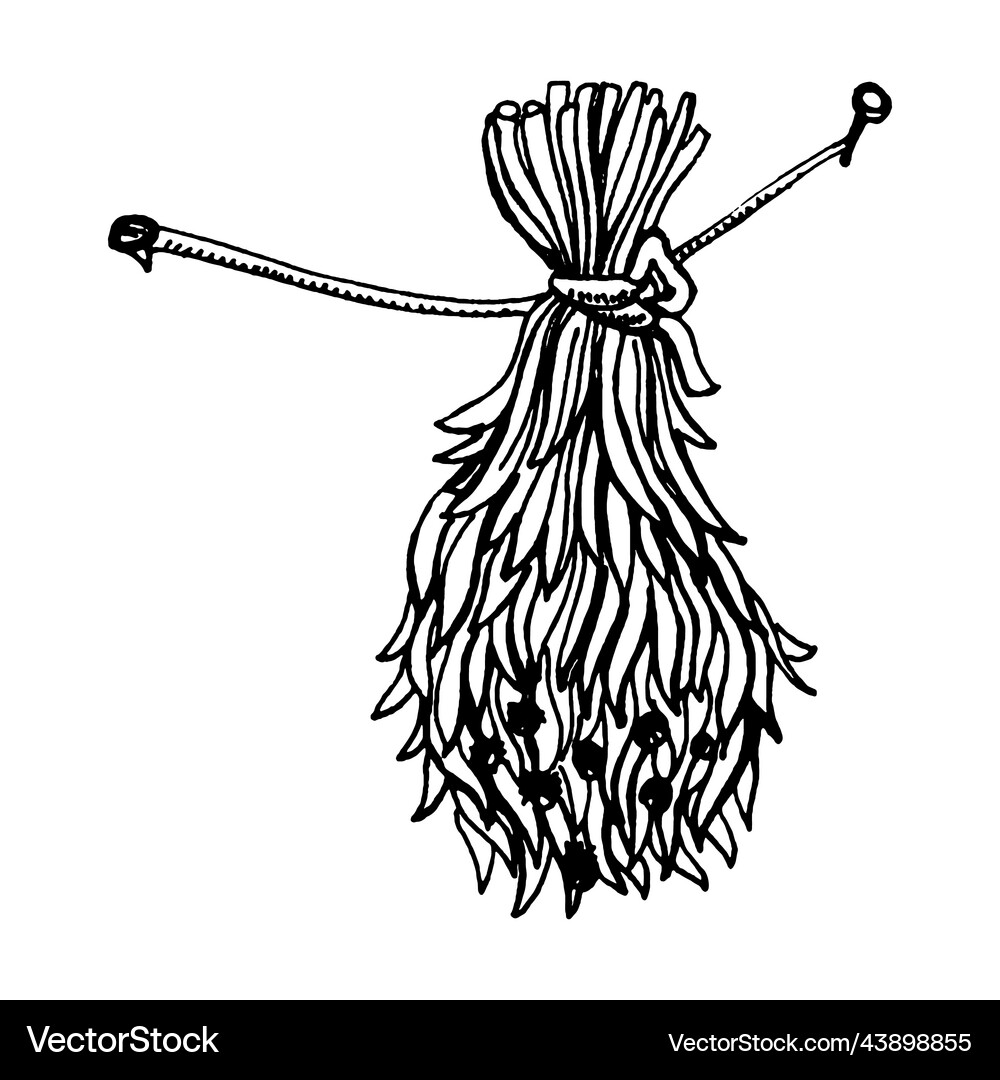 Bunches of drying herbs making magic hand Vector Image