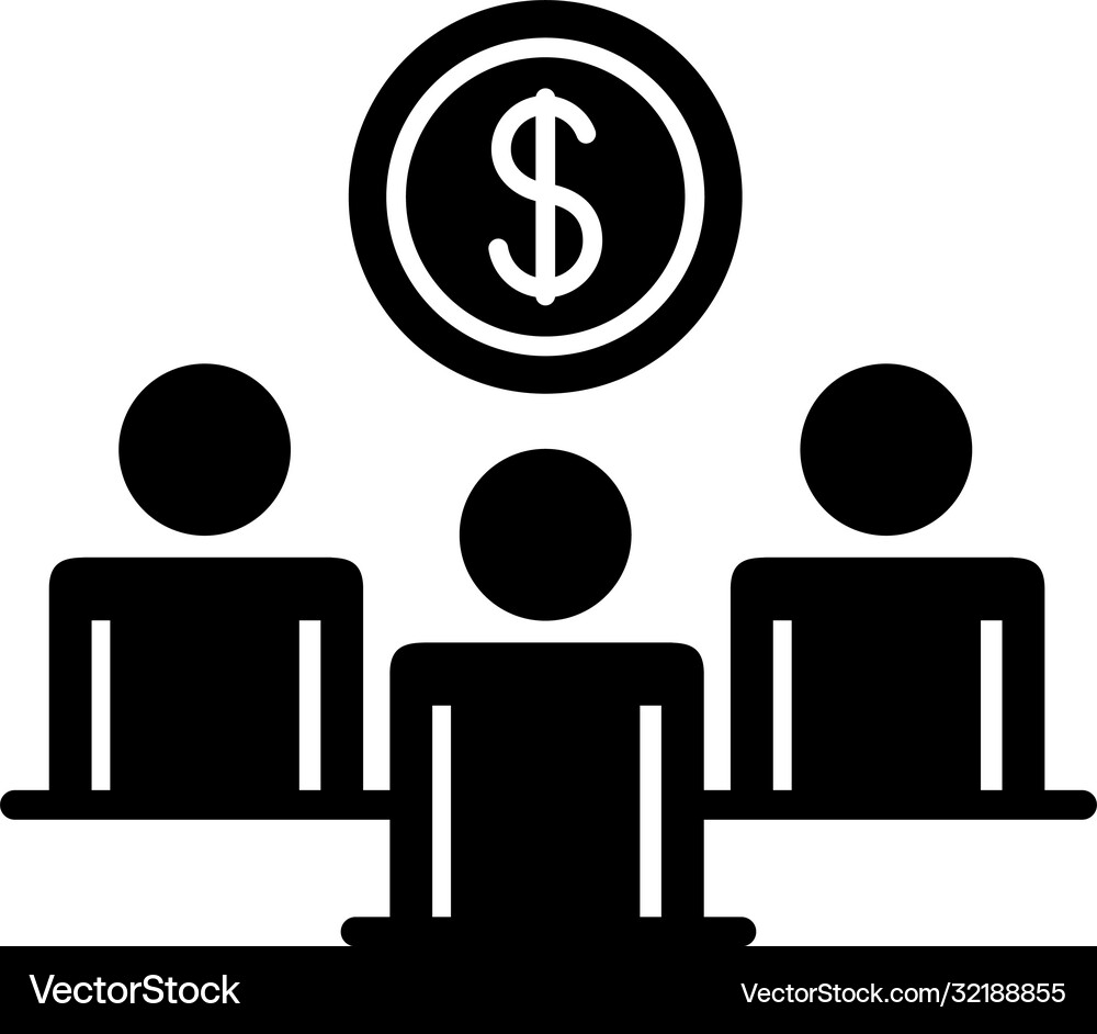Businessmen teamwork figures with coin dollar Vector Image