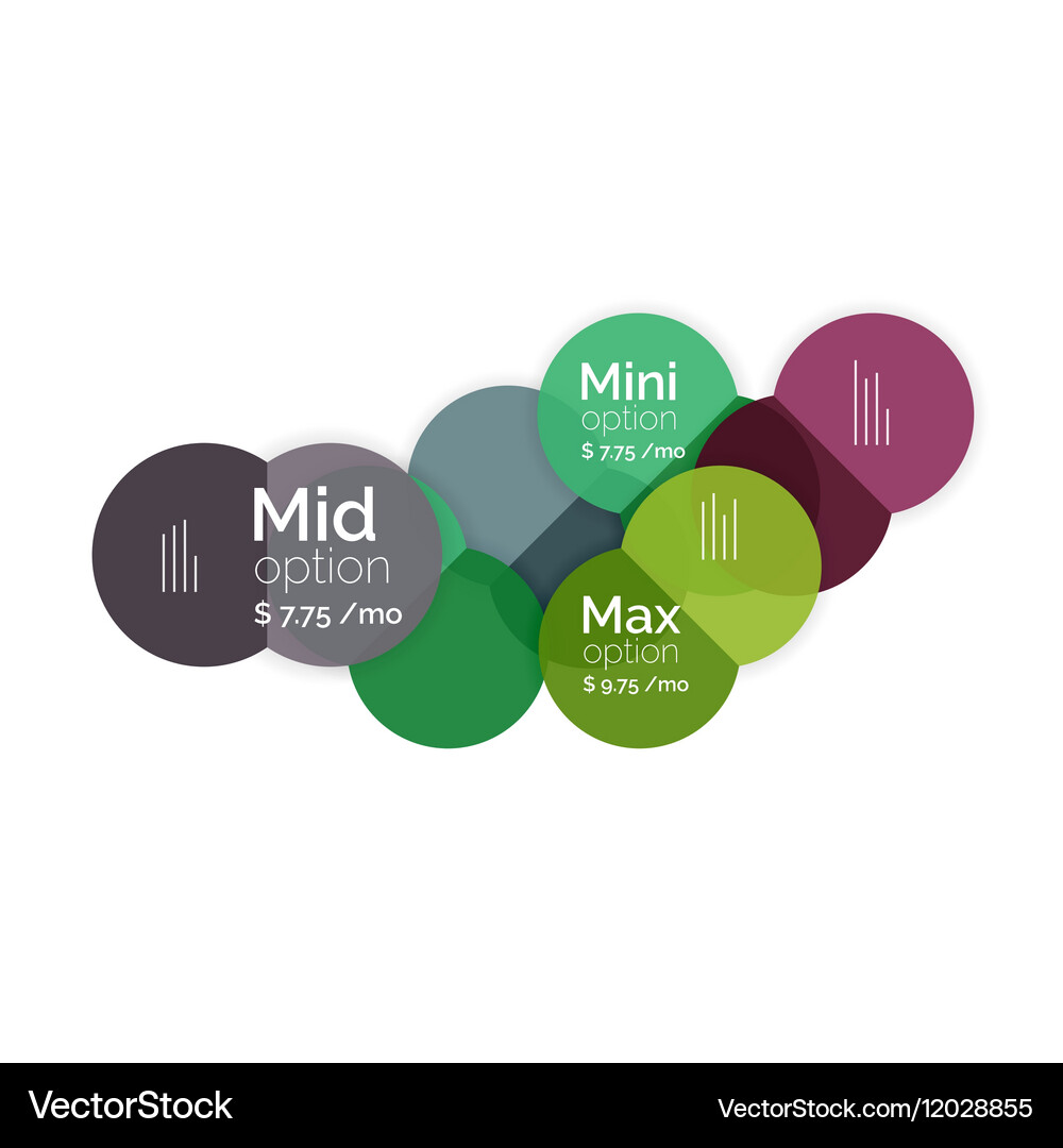 Circle business option diagrams Royalty Free Vector Image
