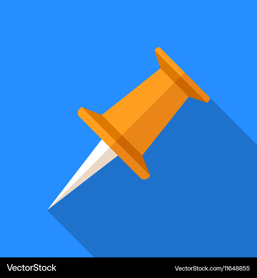 Colorful pushpin icon in modern flat style Vector Image