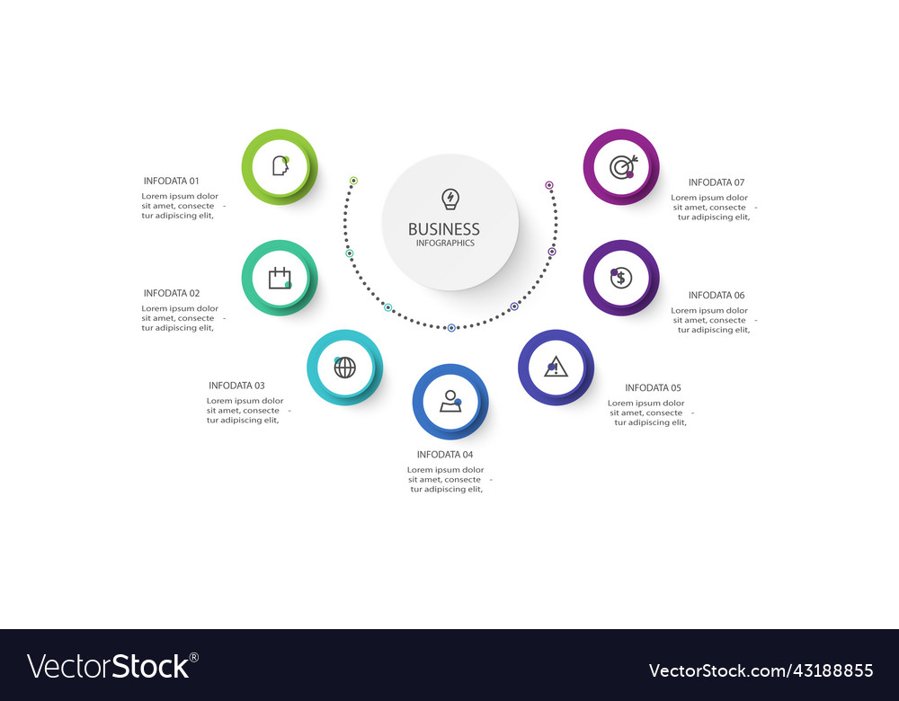 Creative concept for infographic with 7 steps Vector Image