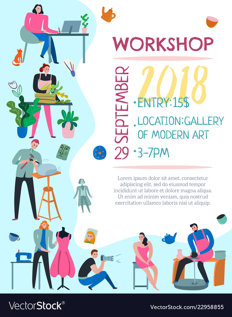 Creative workers poster Royalty Free Vector Image