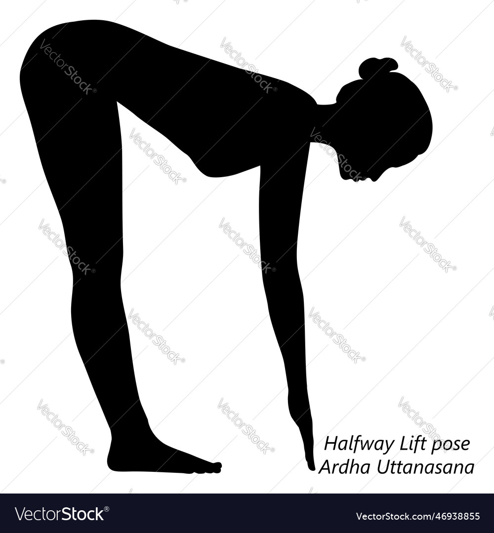 Flat black silhouette of young woman practicing Vector Image Flat black silhouette of young woman practicing Vector Image