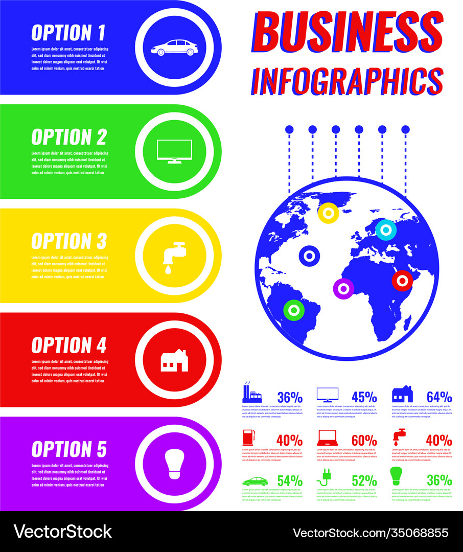 Infographics set for business and presentation Vector Image
