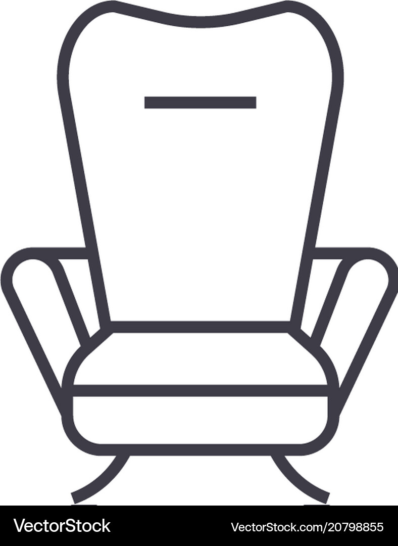 Recliner line icon sign Royalty Free Vector Image
