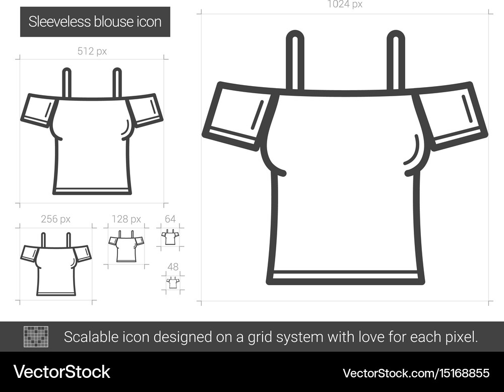 Sleeveless blouse line icon Royalty Free Vector Image