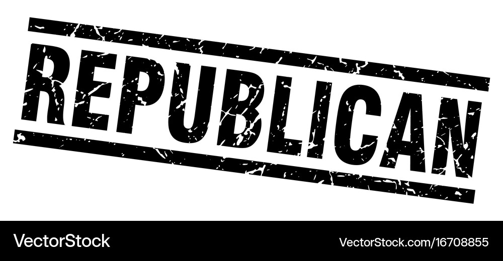 Square grunge black republican stamp Royalty Free Vector