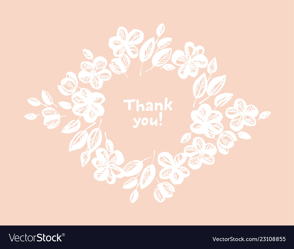Thank you hand drawn lettering Royalty Free Vector Image