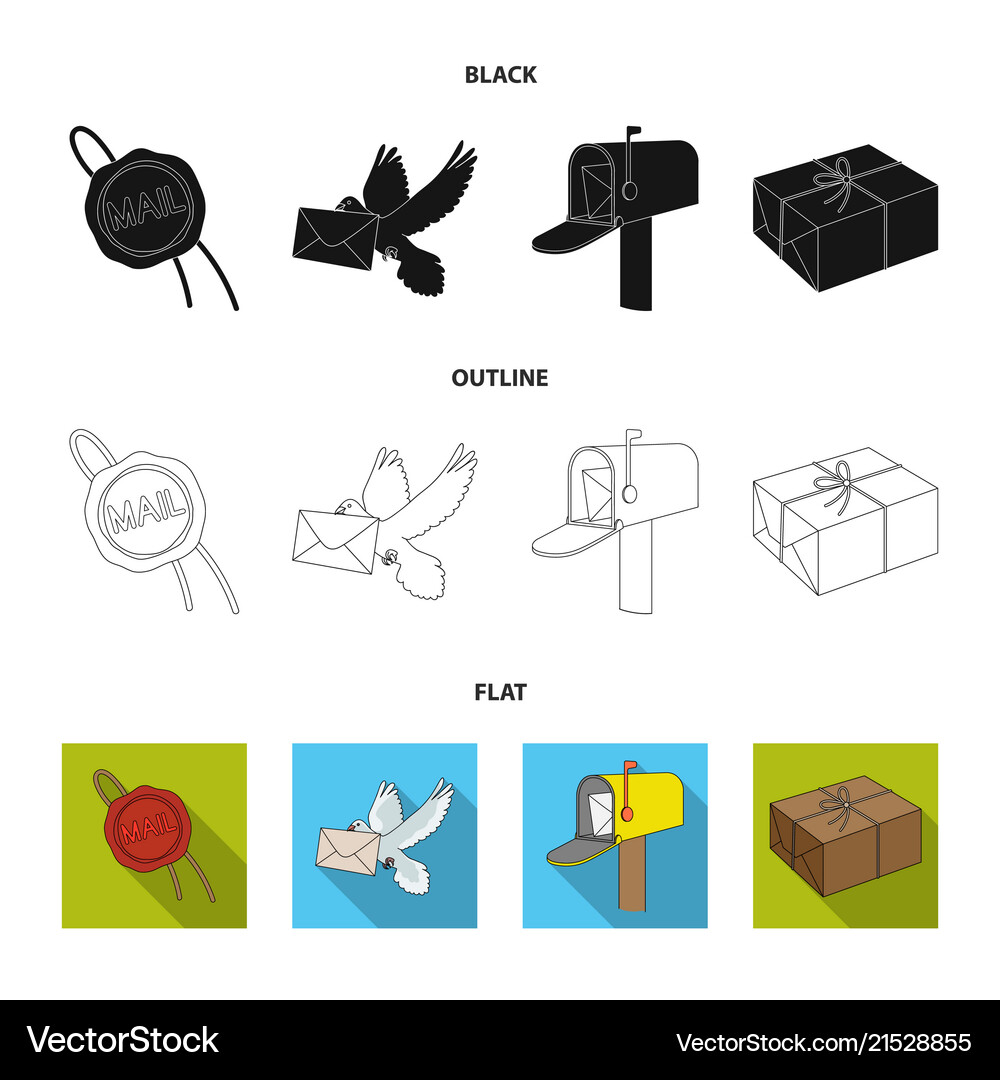 Wax seal postal pigeon with envelope mail box Vector Image