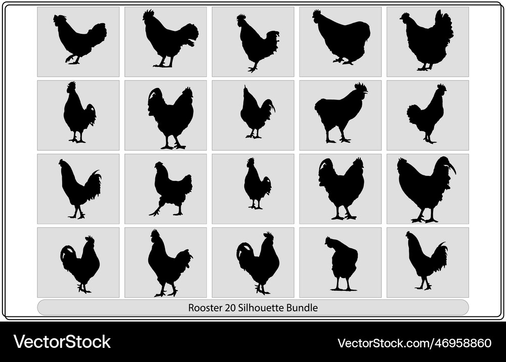 A black cock silhouette Royalty Free Vector Image