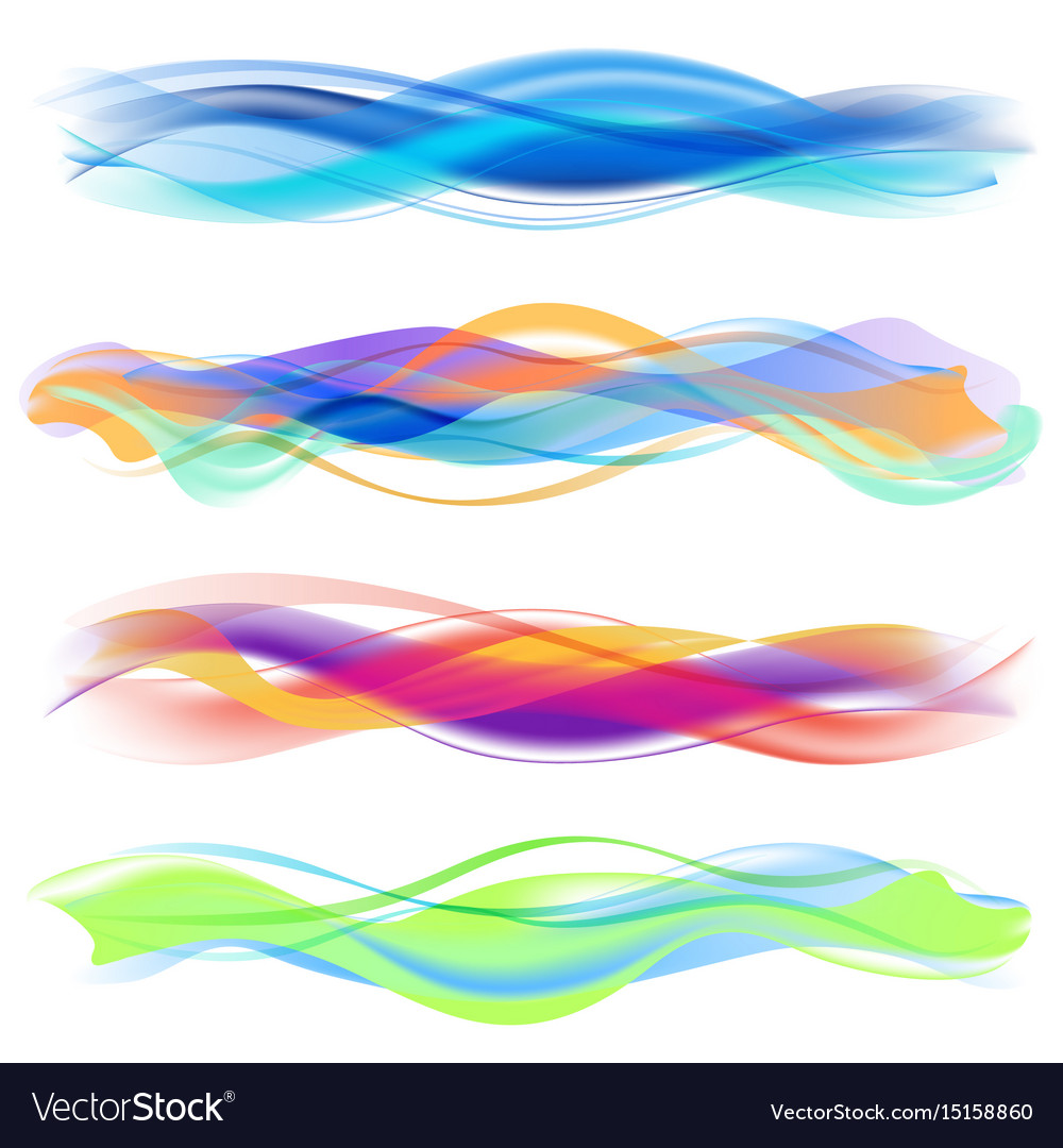 Abstract colored wave set Royalty Free Vector Image