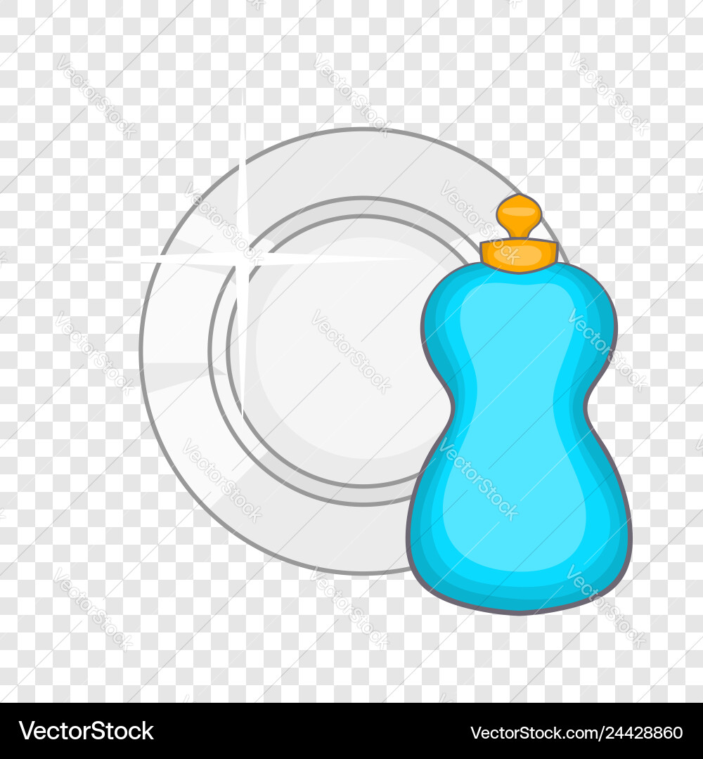Bottle dish soap and clean dish icon Royalty Free Vector