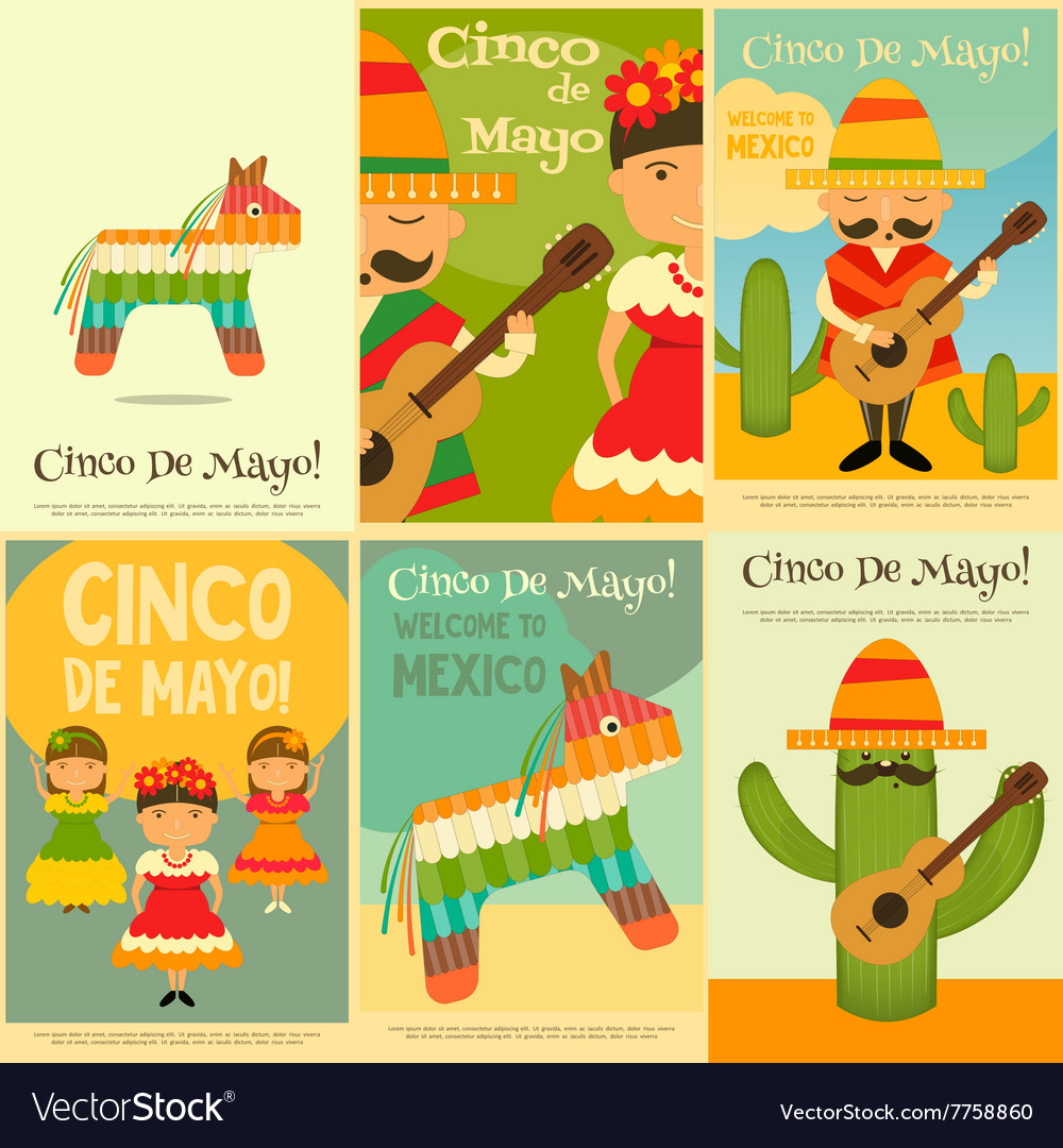 Cinco de mayo posters Royalty Free Vector Image