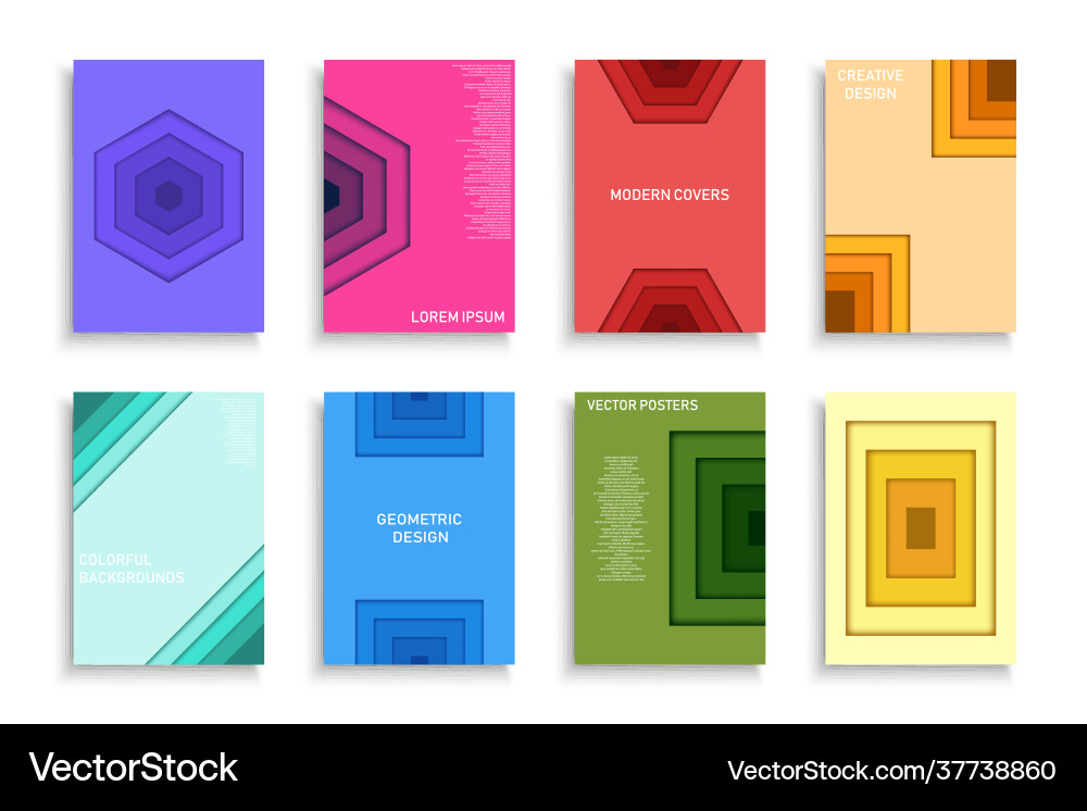 Collection colorful covers templates Royalty Free Vector