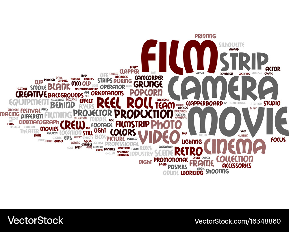 Film word cloud concept Royalty Free Vector Image