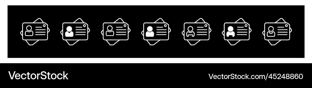 ID Card Icon Set - Identity Symbols Royalty Free Vector