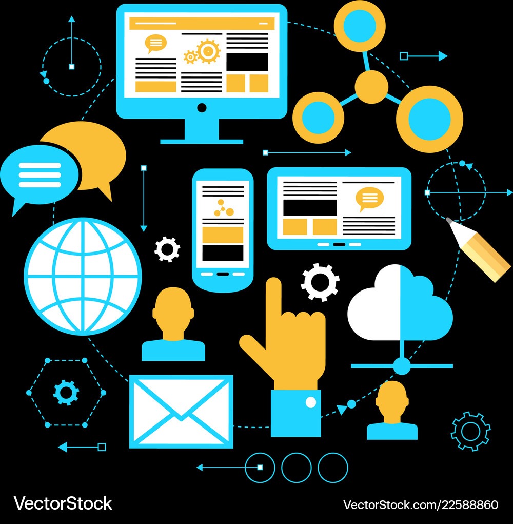 Infographics background social media network Vector Image