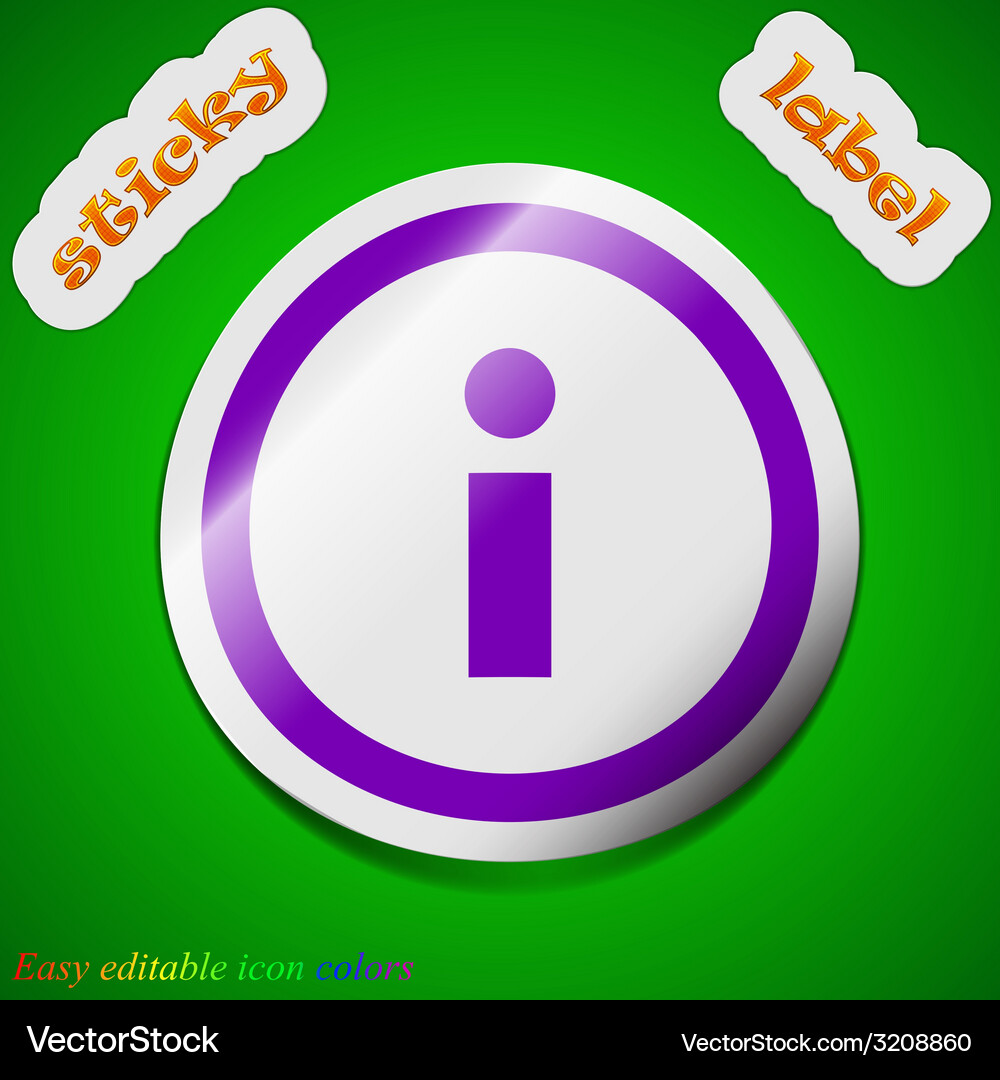 Information icon sign symbol chic colored sticky Vector Image