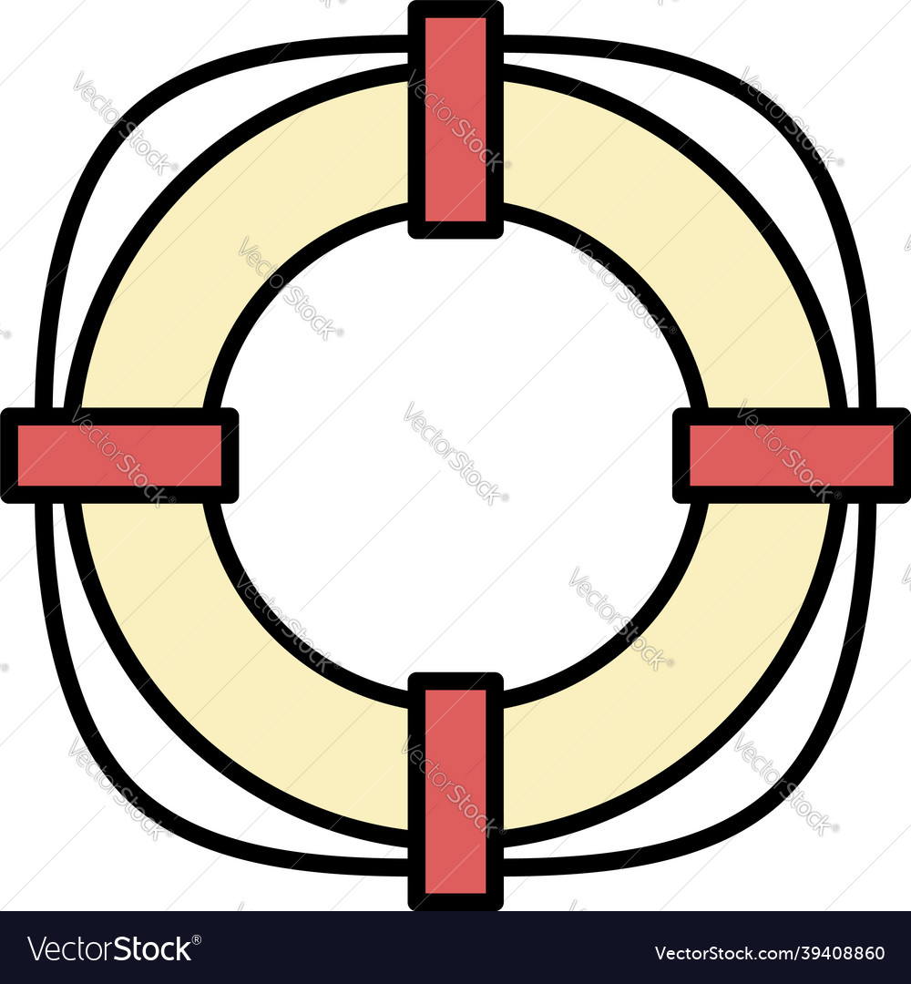 Lifebuoy icon color outline Royalty Free Vector Image