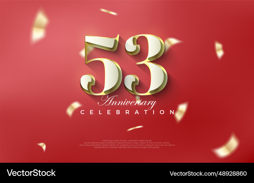 Luxury 53rd anniversary with classic 3d numbers Vector Image