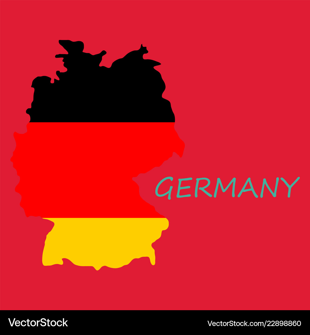 Map and flag of germany Royalty Free Vector Image