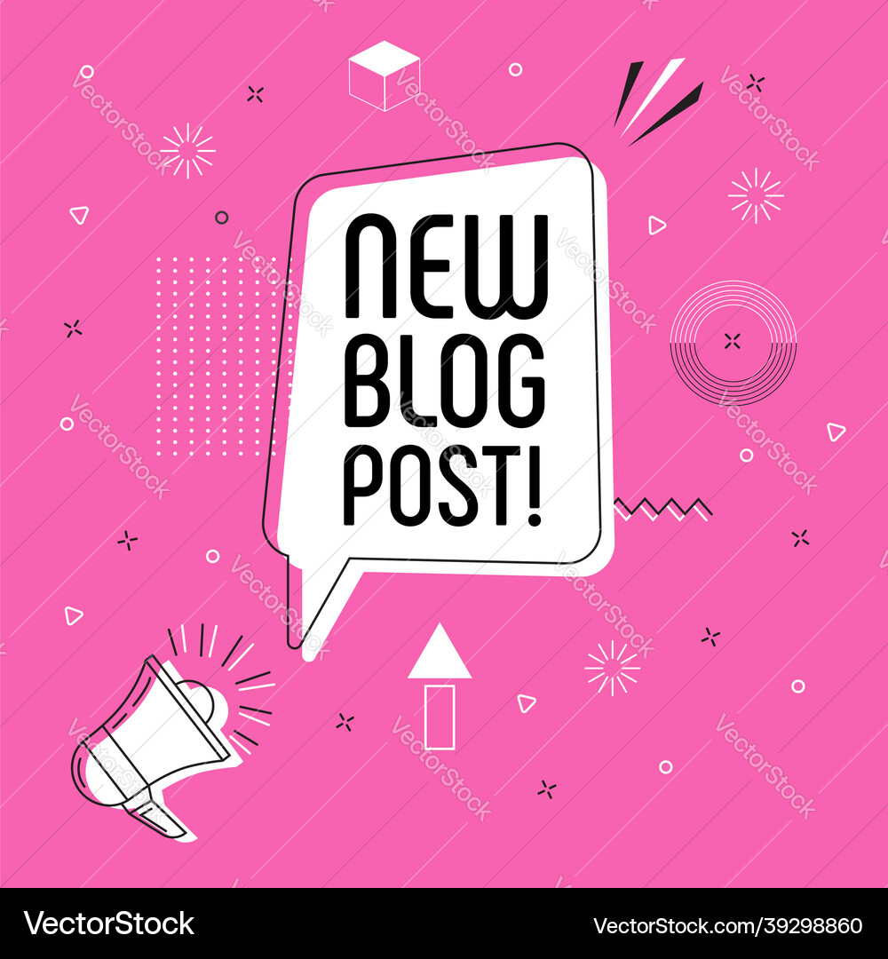 New blog post bubble on bright pink Royalty Free Vector