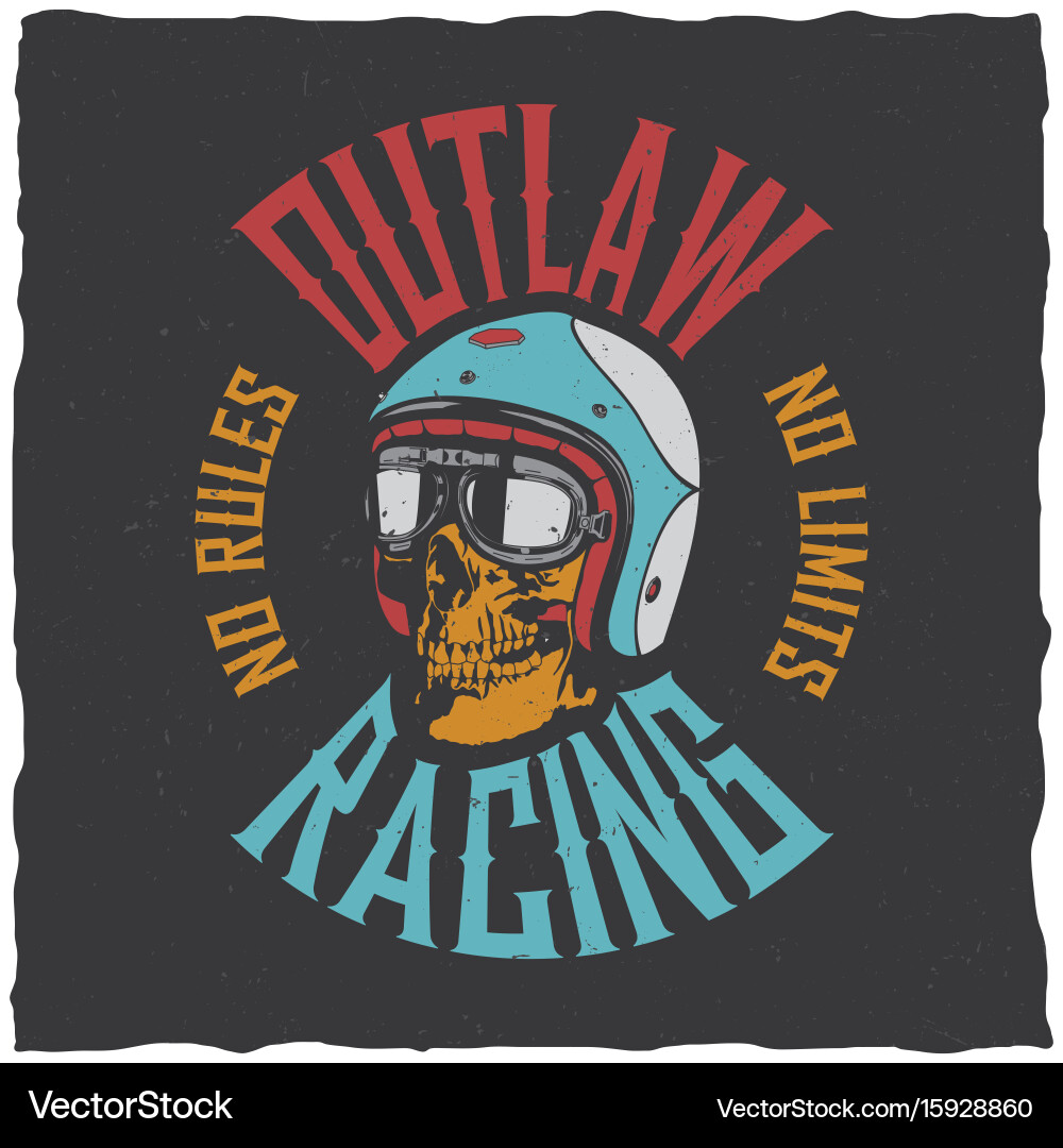 Outlaw racing poster Royalty Free Vector Image