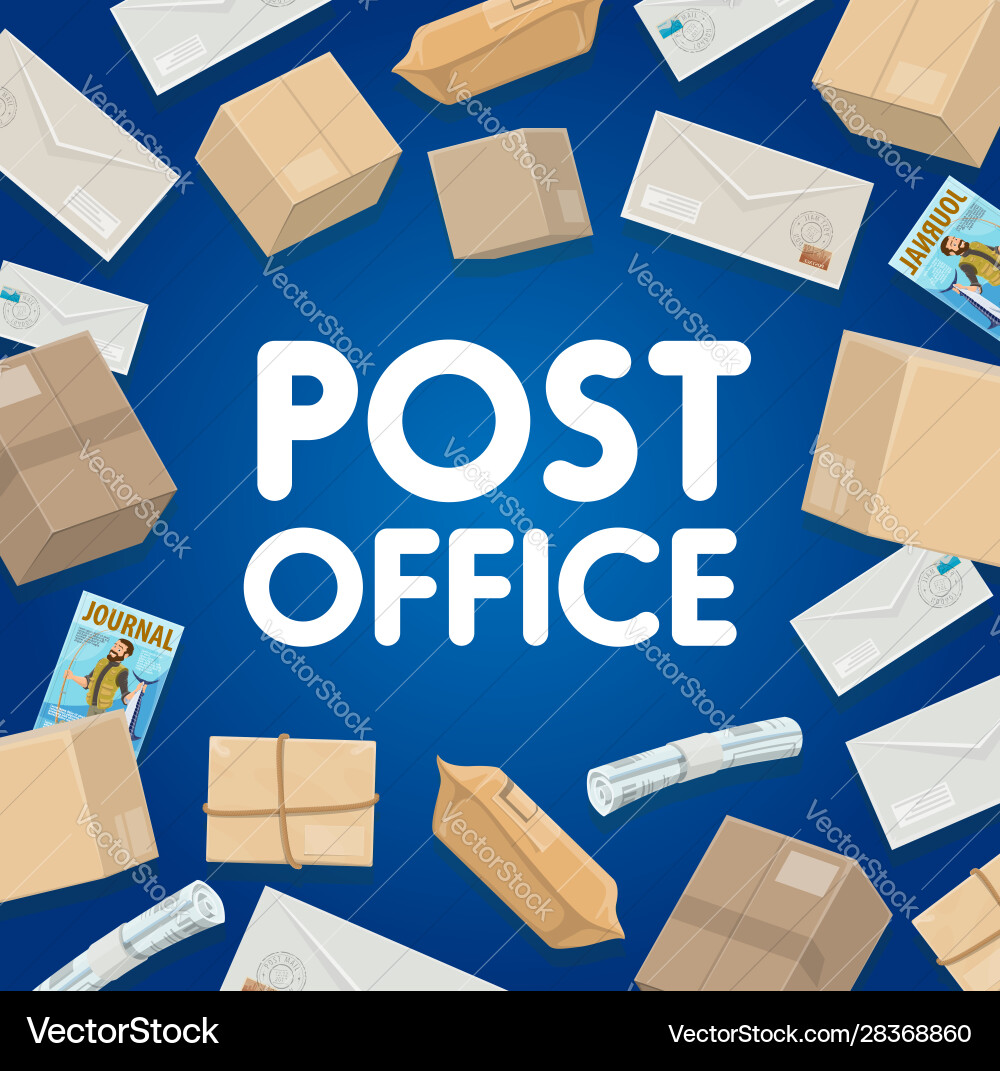 Post mail newspapers parcel and letters delivery Vector Image