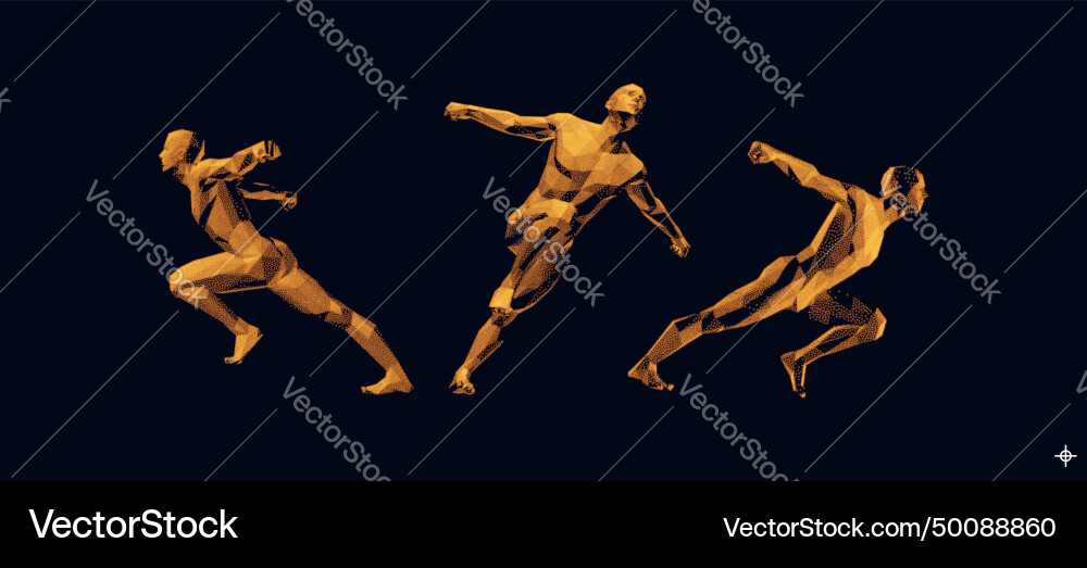 Running man or marathon runner 3d human body Vector Image