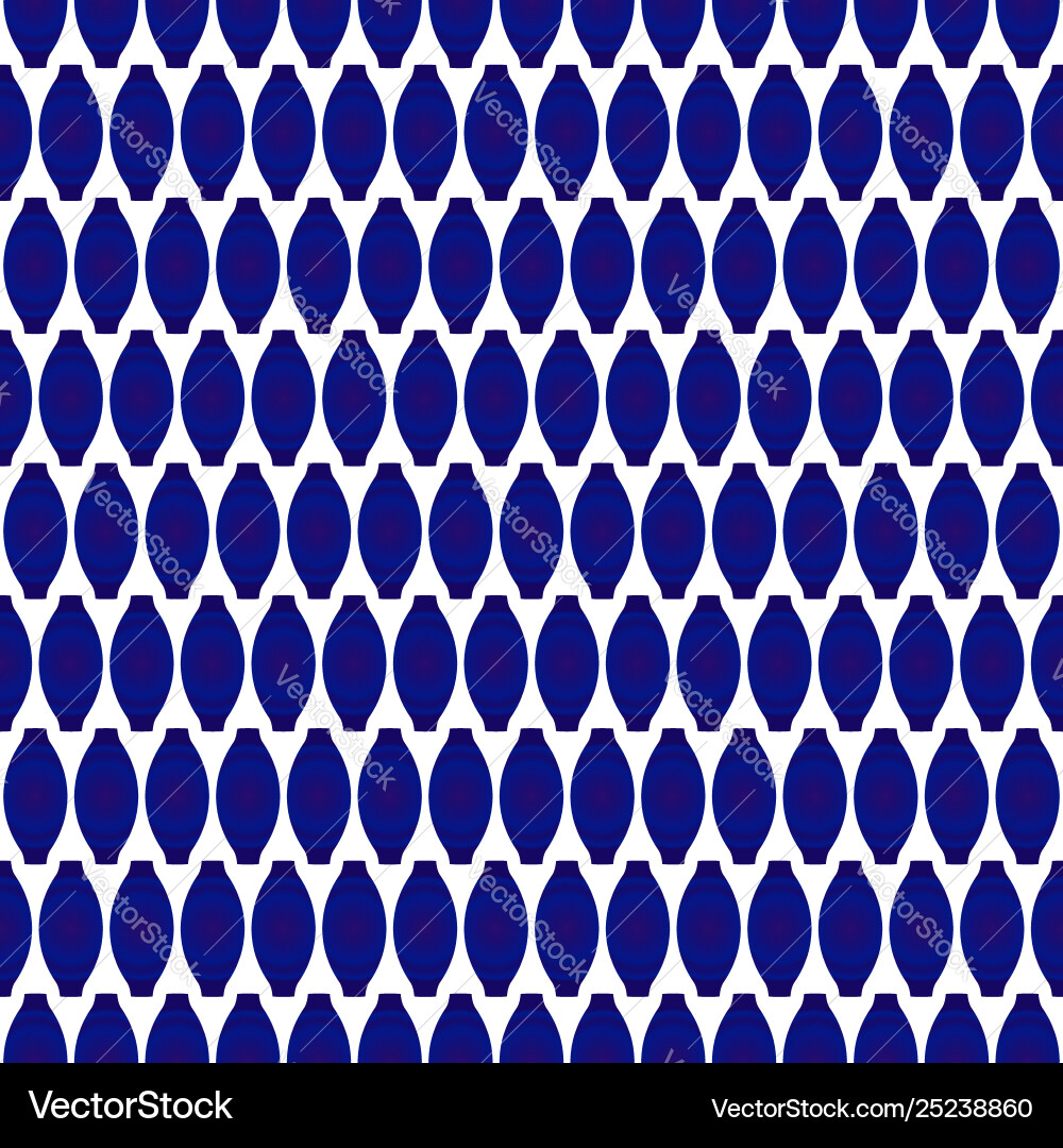 Seamless pattern porcelain blue and white modern Vector Image