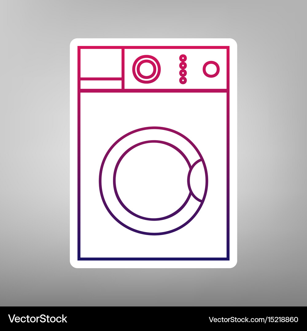 Washing machine sign purple gradient icon Vector Image
