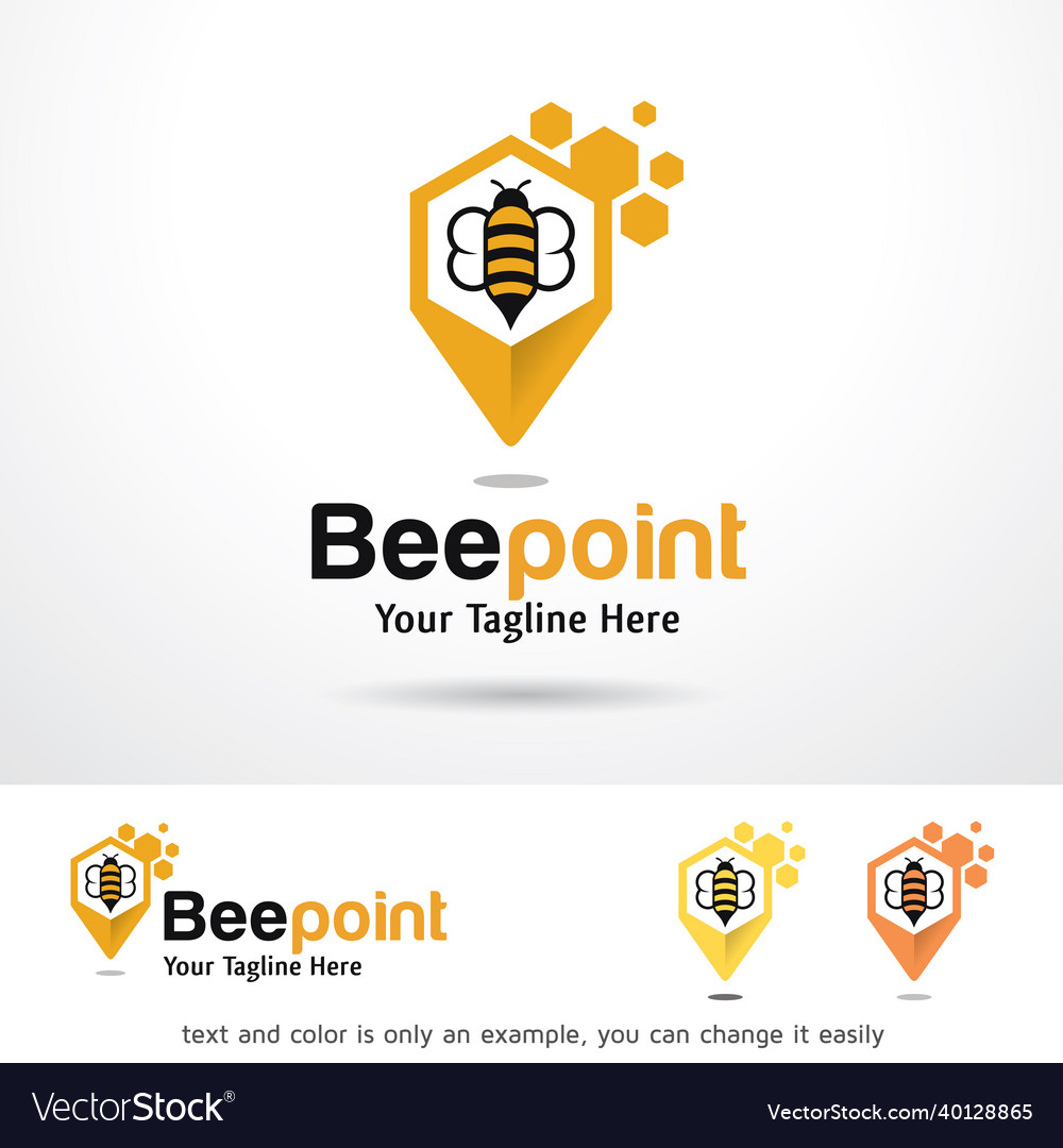 Bee point logo template Royalty Free Vector Image