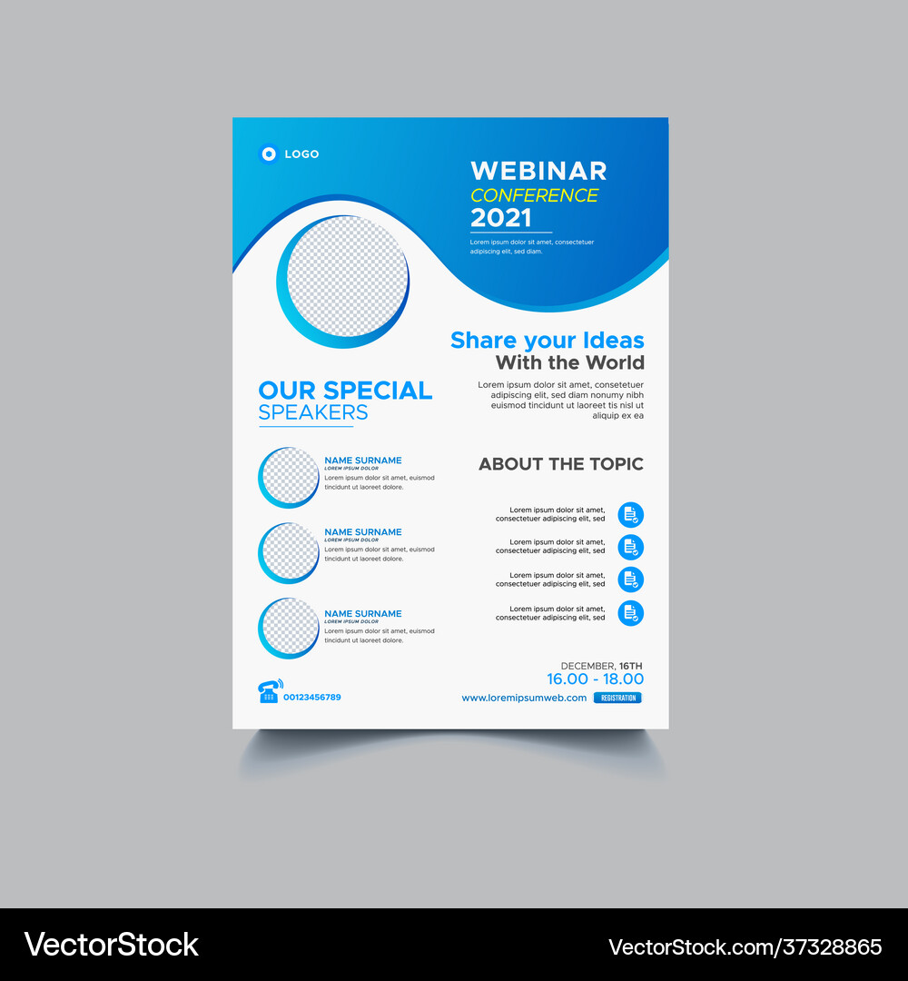Business webinar conference corporate flyer Vector Image