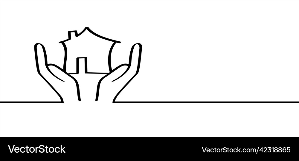 Cartoon comic safe and protected home in hand Vector Image