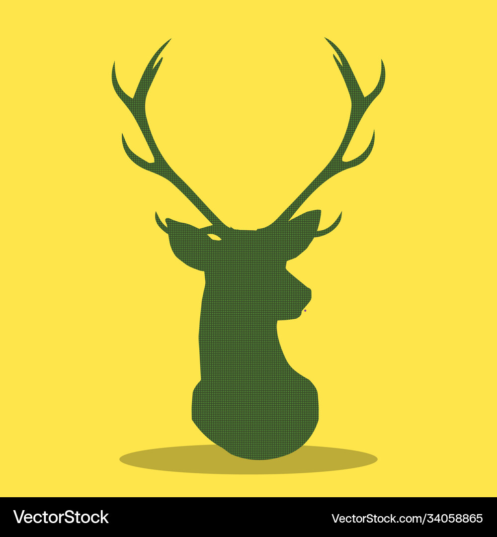 Christmas horn head green design 12 Royalty Free Vector