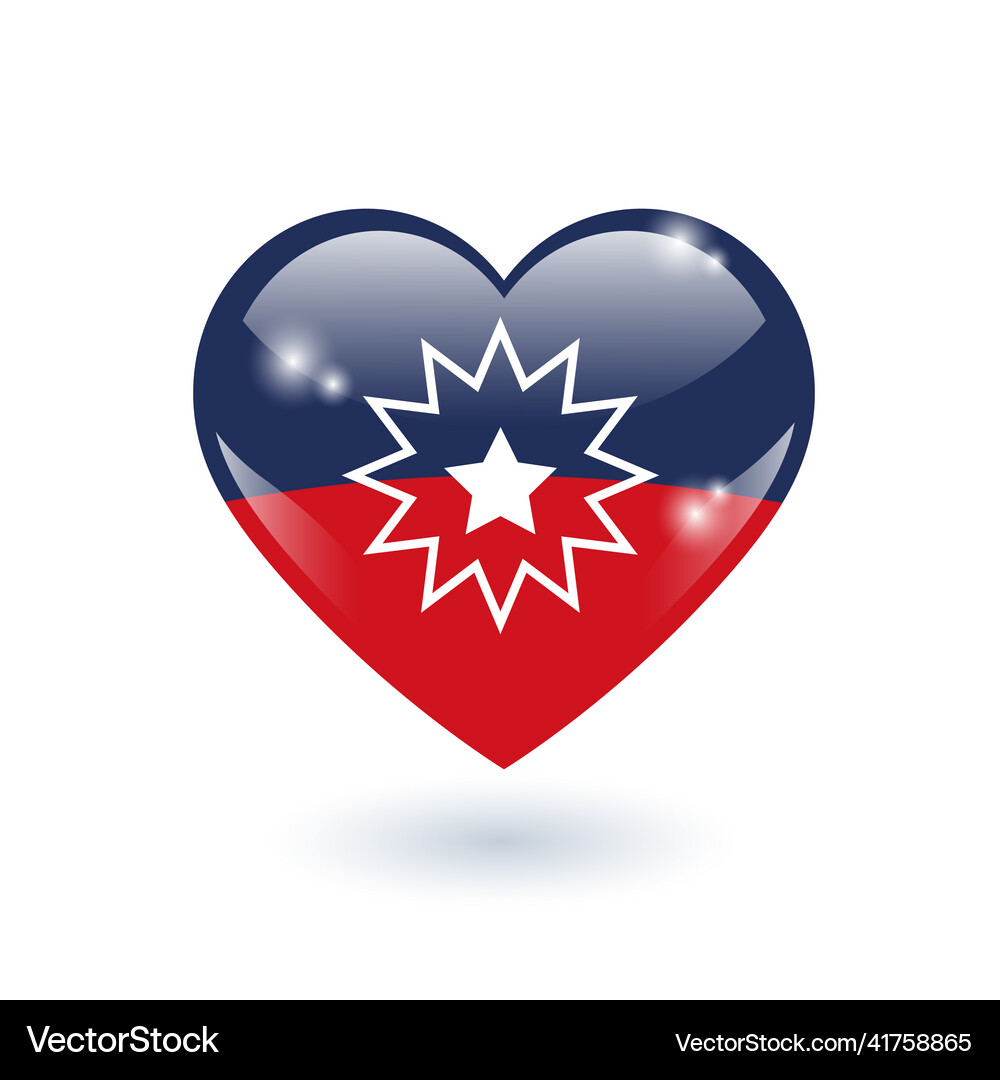 Juneteenth flag color on heart isolated white Vector Image