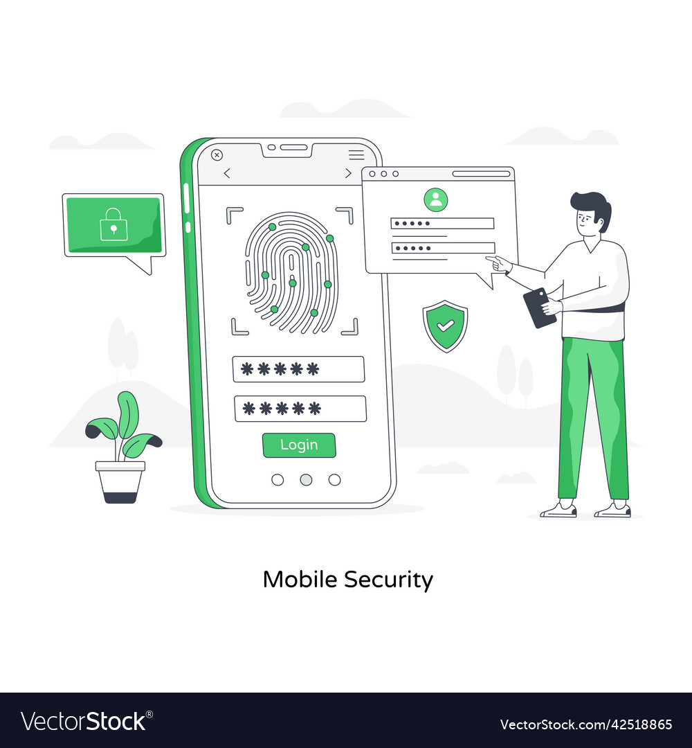 Mobile security Royalty Free Vector Image - VectorStock